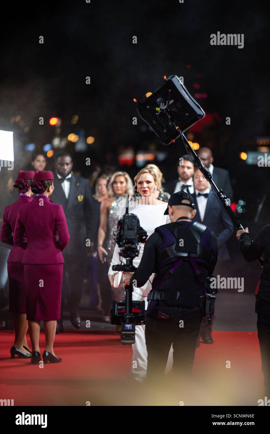 H.S.H. Princess Charlene of Monaco during the 69th Ballon D'Or France ...