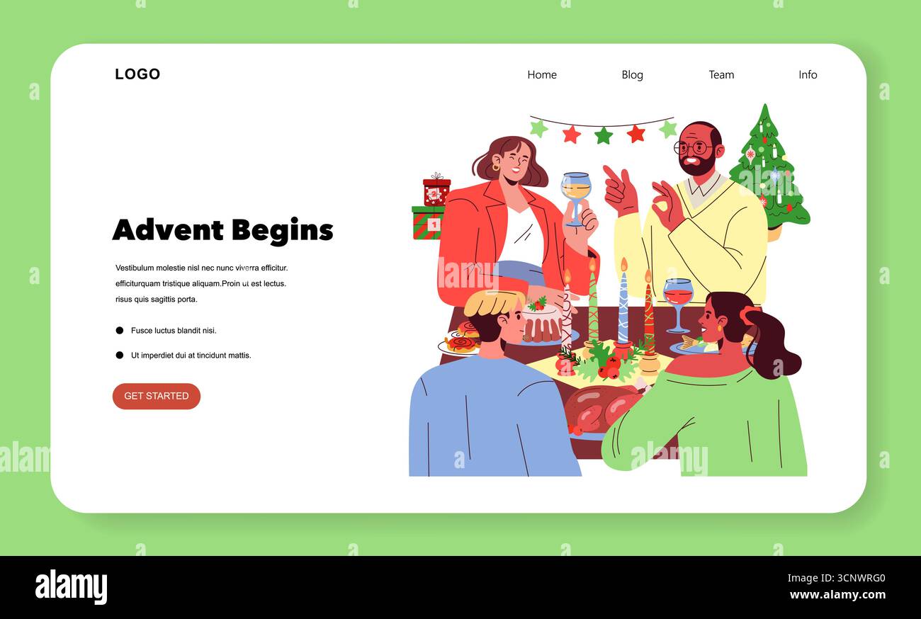 Holiday-themed vector illustration of people joyfully celebrating ...