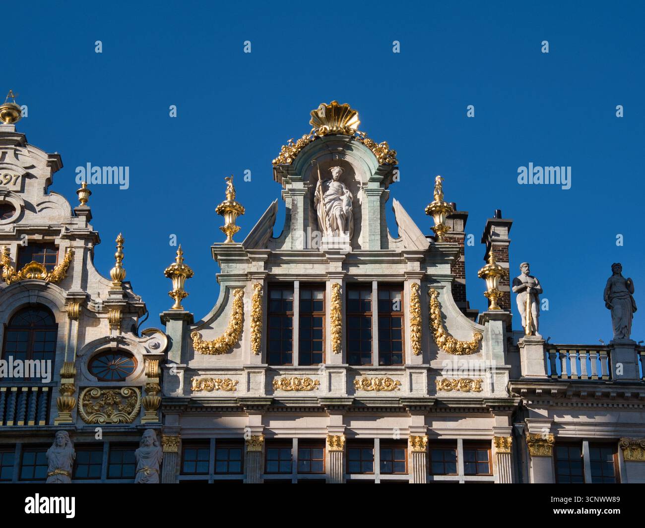 Bruxelles historic Grand-Place rooftop details - A view of the ...