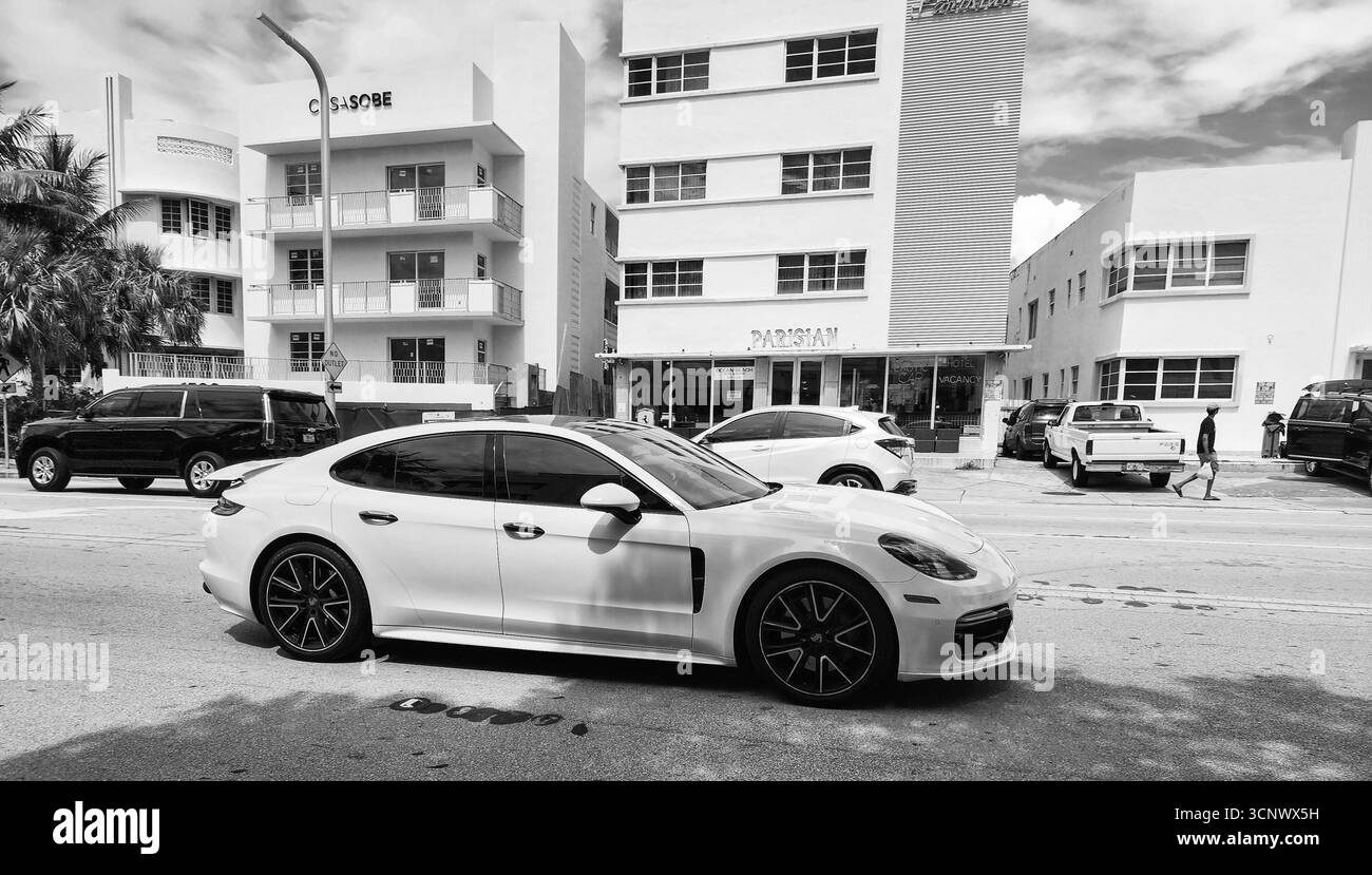 Miami Beach, Florida USA - June 8, 2024: 2023 Porsche Panamera 4 ...
