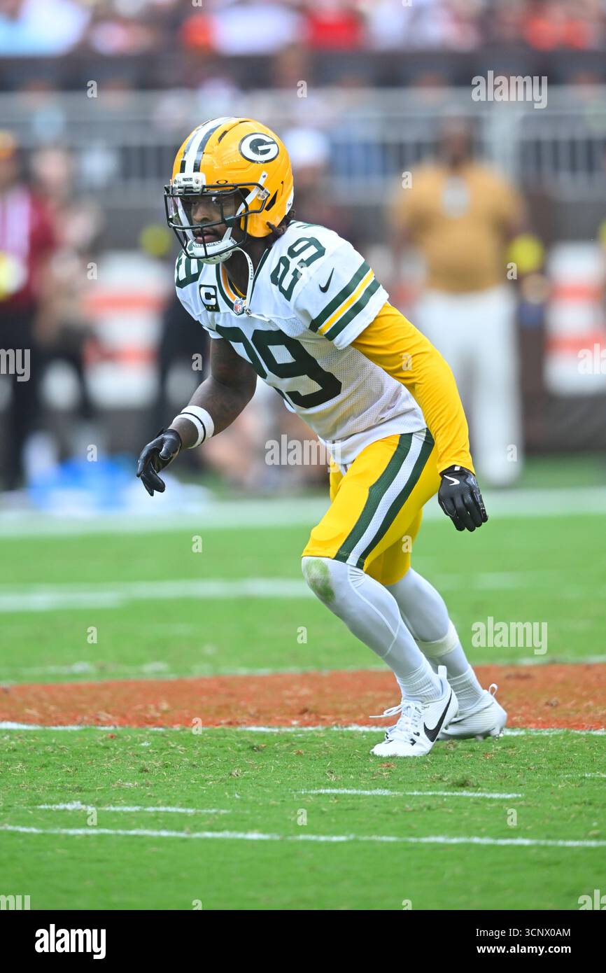 Green Bay Packers safety Xavier McKinney (29) defends during an NFL ...