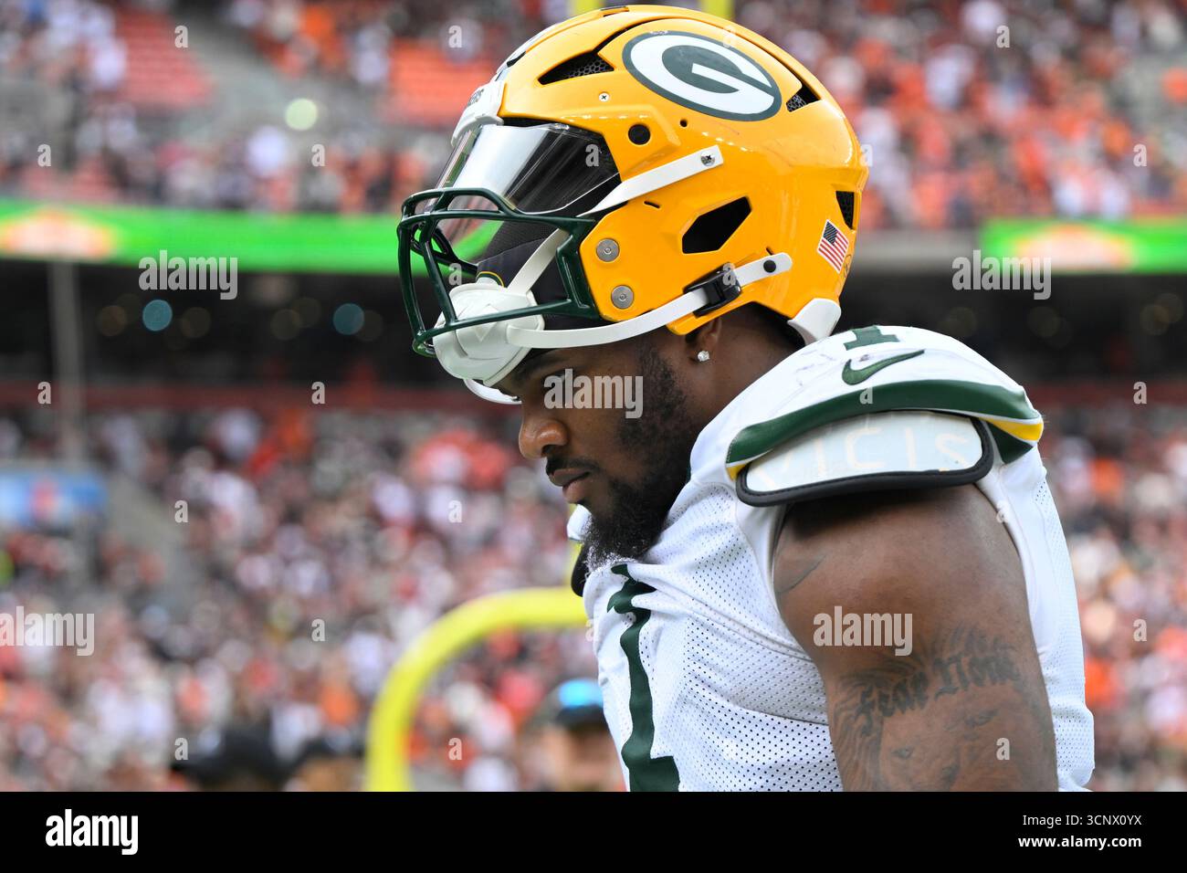 Green Bay Packers linebacker Micah Parsons (1) walks off the field ...