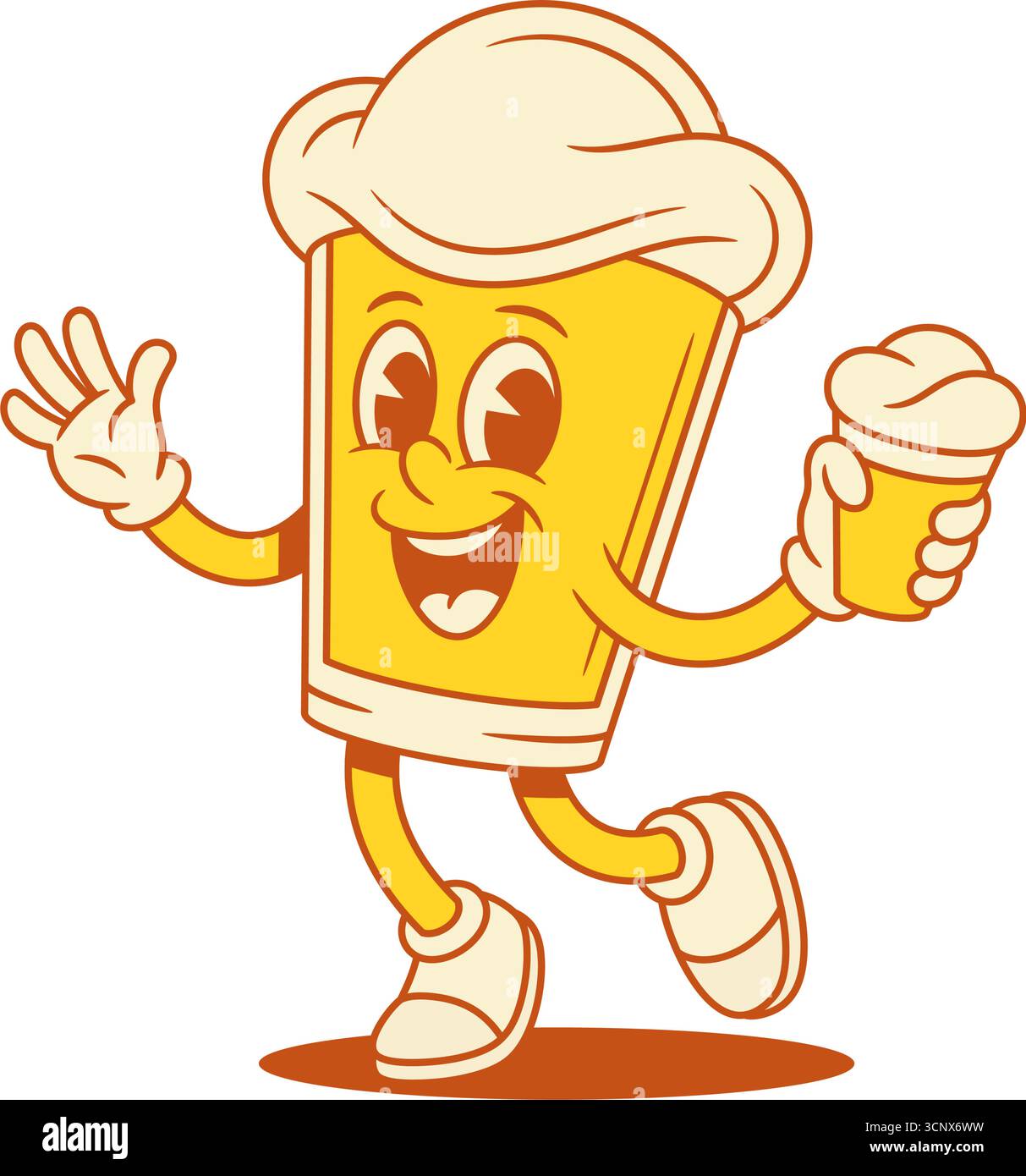 Cute smiling beer glass cartoon character with ice cream vector flat ...