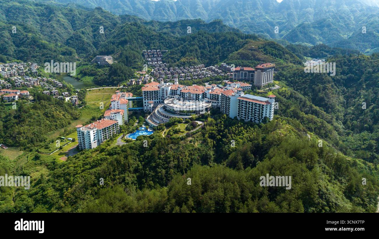 Aerial view of a large hotel complex, sunny, summer day in China Stock ...