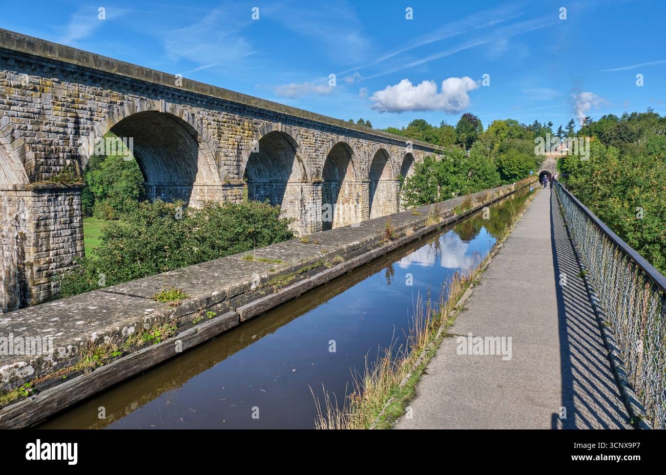 Chirk Aqueduct and Viaduct, crossing the River Ceriog, Chirk, Wrexham ...
