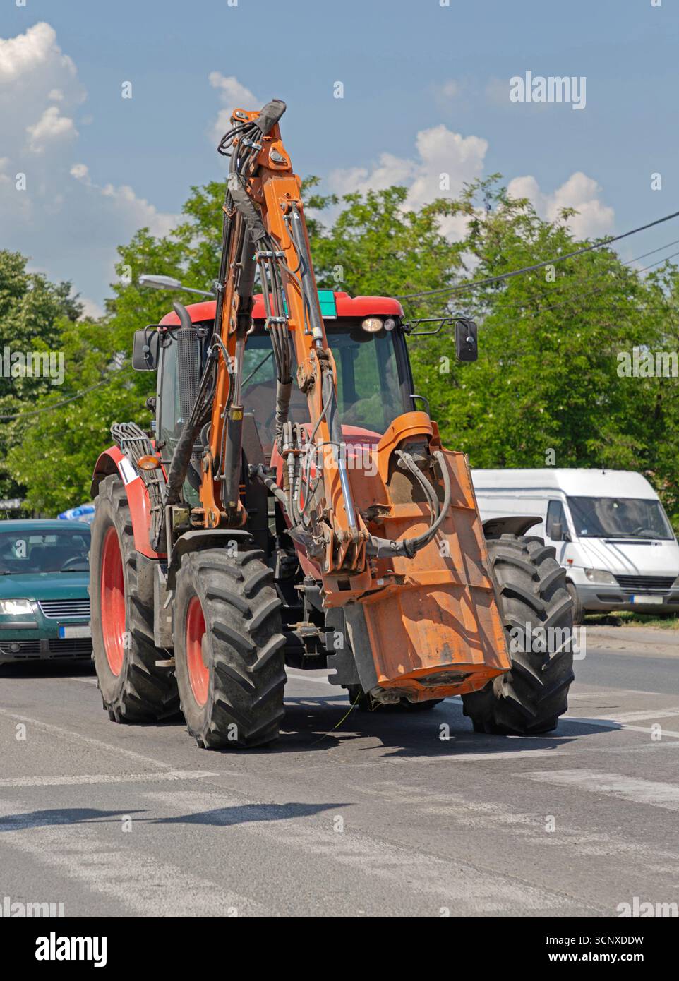 Tractor With Front Boom Arm Attachemnt Flail Mower Head Equipment at ...