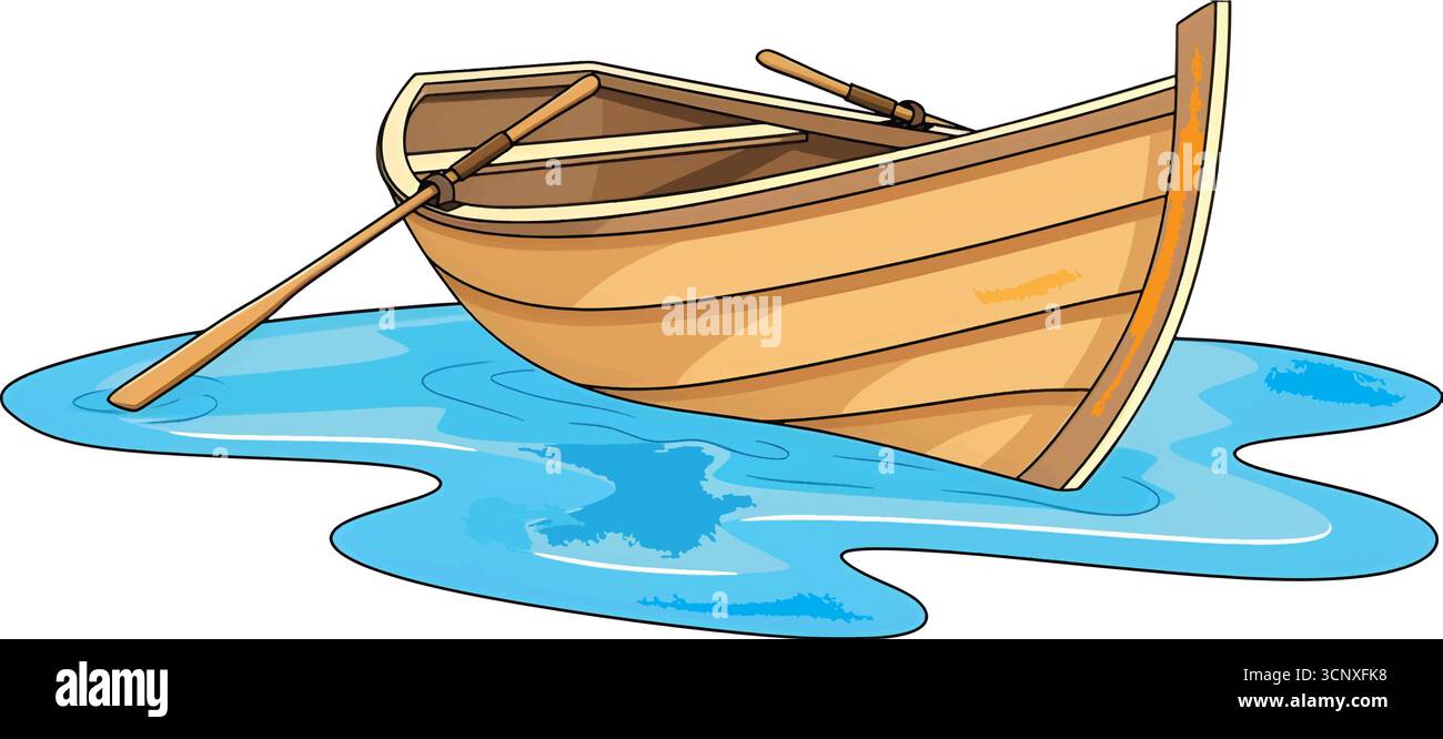Cartoon Boat Outline, Cute Sailing Ship Drawing, Simple Nautical Sketch ...