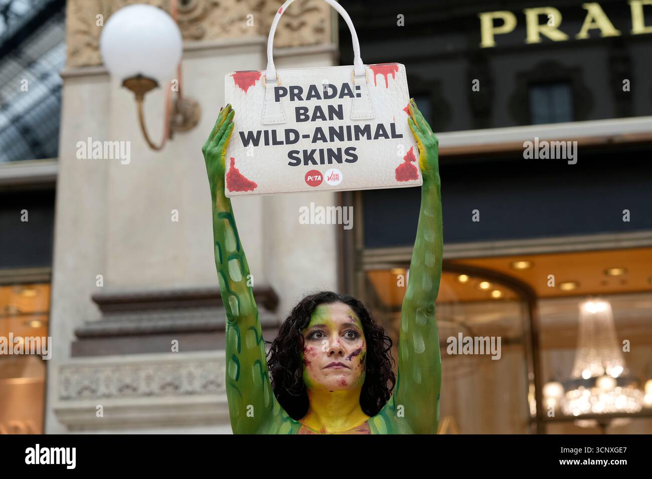 Animal rights activists of the People for Ethical Treatment of Animals ...