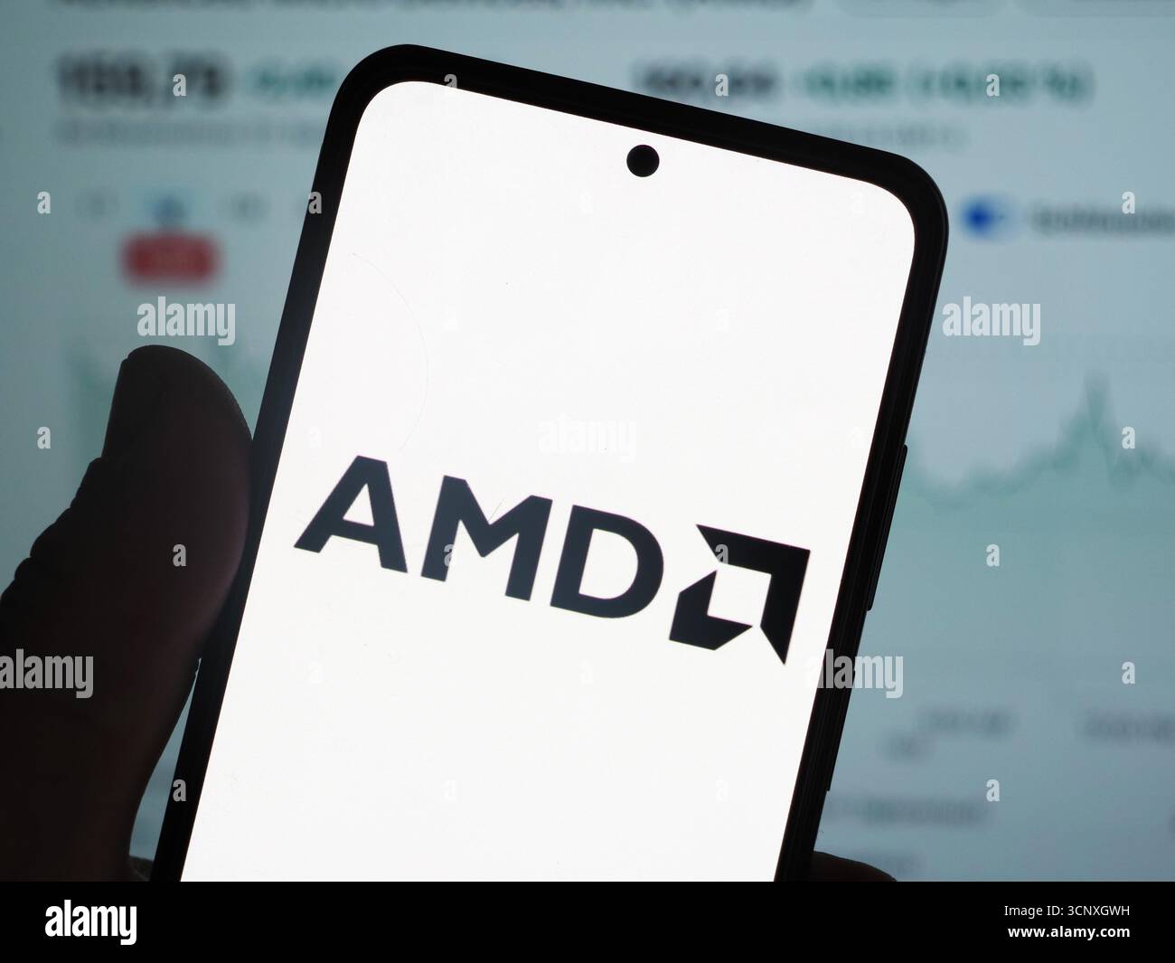 In this photo illustration, Advanced Micro Devices logo is seen ...
