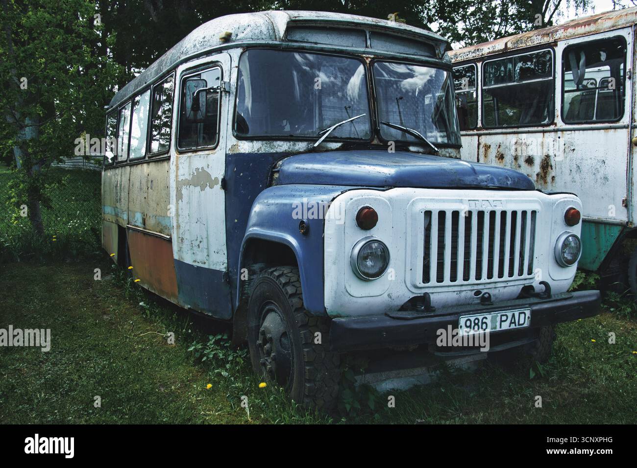 Vintage Abandoned Soviet Bus with Rust and Decay Stock Photo - Alamy