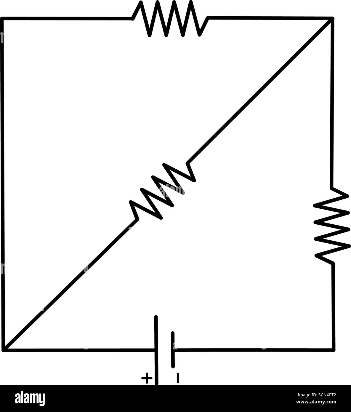 Electrical circuit diagram with resistors in series and parallel ...