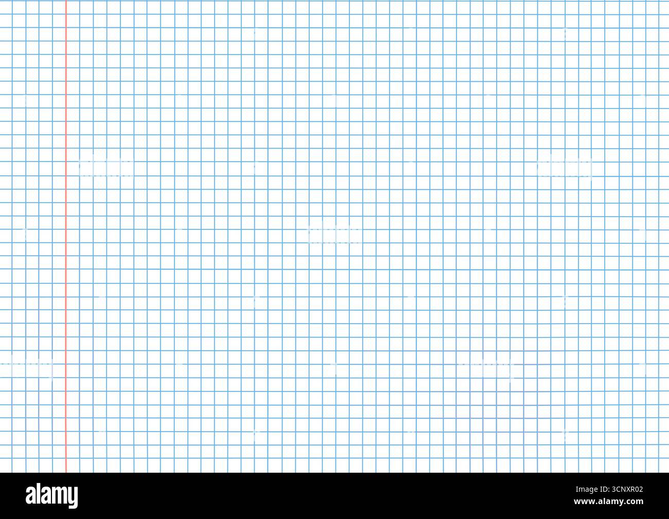 Empty centimeter grid paper with light blue lines and a red vertical ...