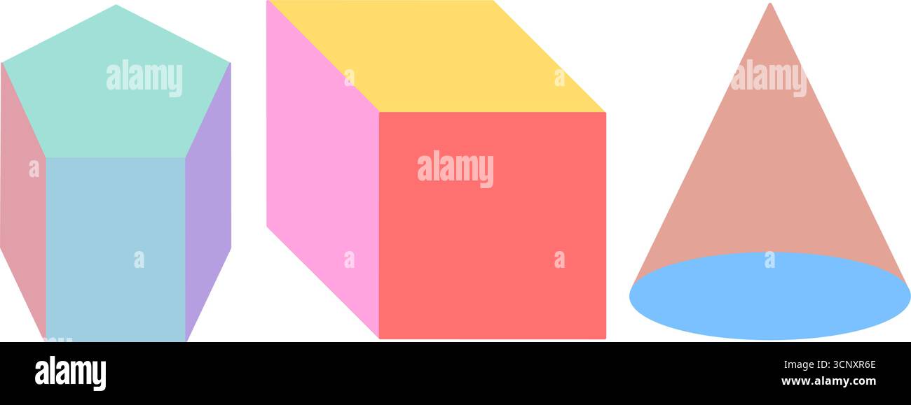 Geometric figures different colors Stock Vector Images - Alamy