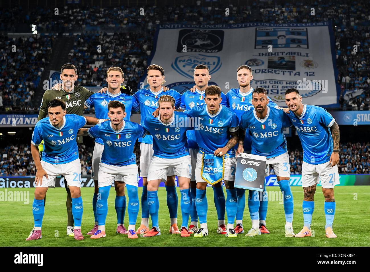Napoli players pose for a team photo during the Serie A 2025/2026 ...