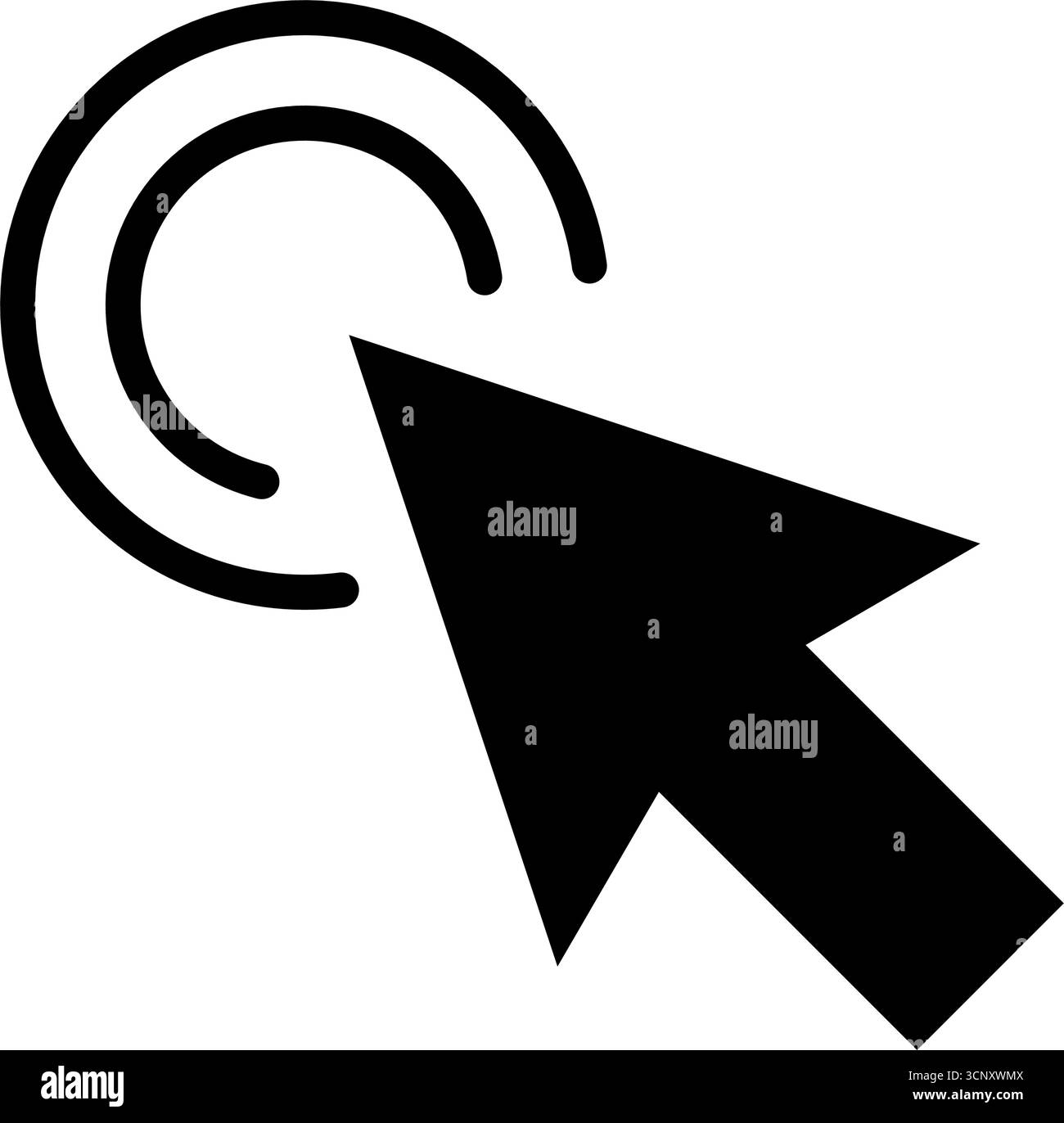 Click button arrow pointer Black and White Stock Photos & Images - Alamy