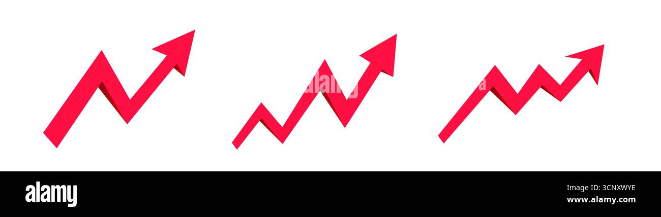 Dynamic red arrows depicting financial growth and success Stock Vector ...