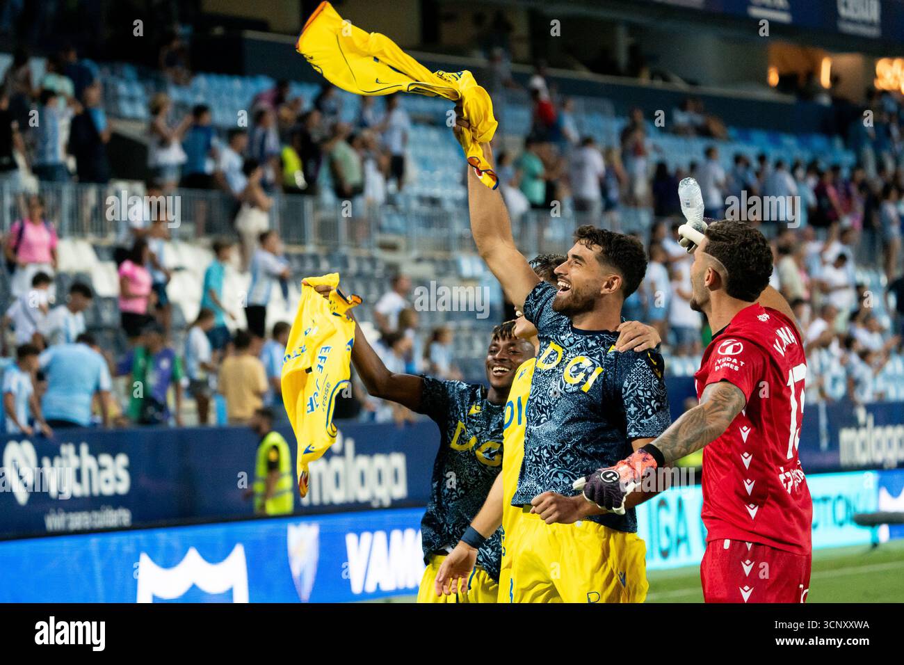 Cadiz CF players celebrate victory during the LaLiga Hypermotion 2025/ ...