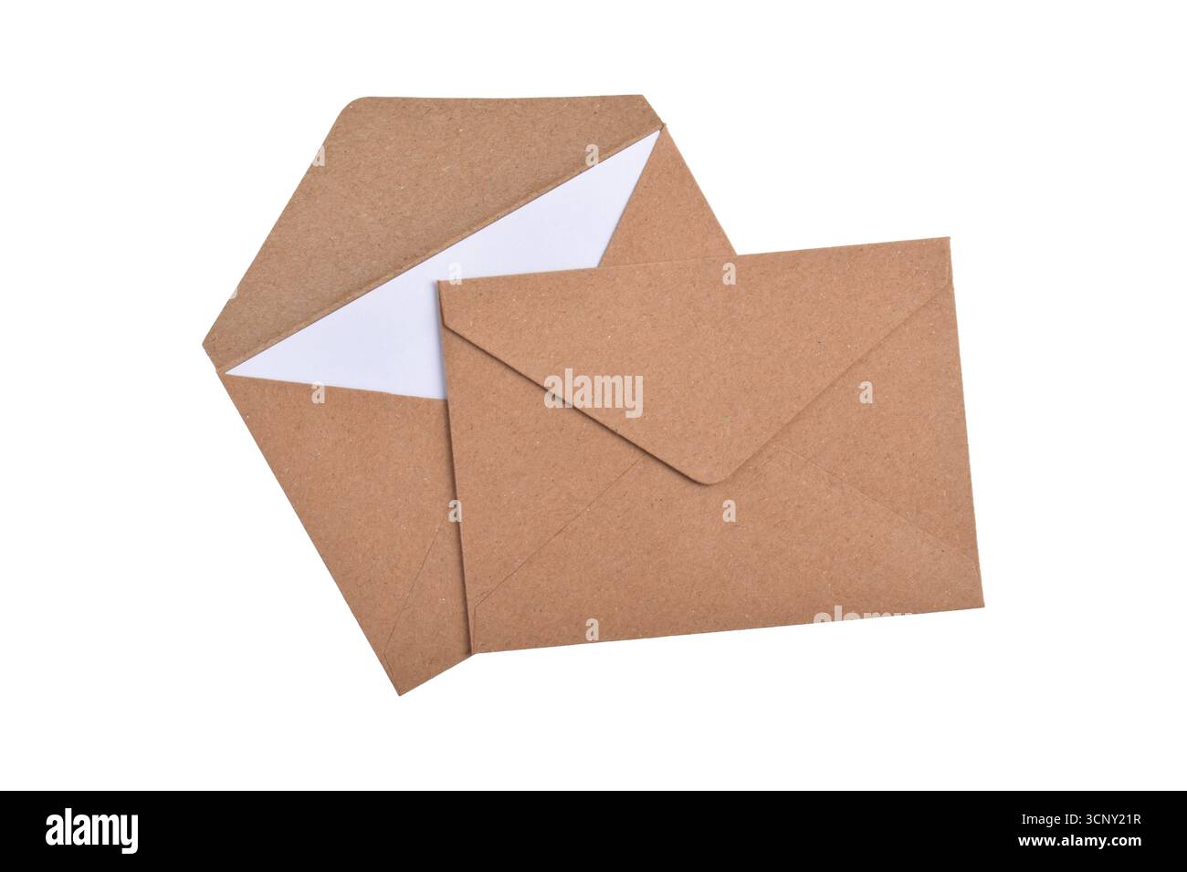 Brown vintage paper envelope isolated on the white background Stock ...