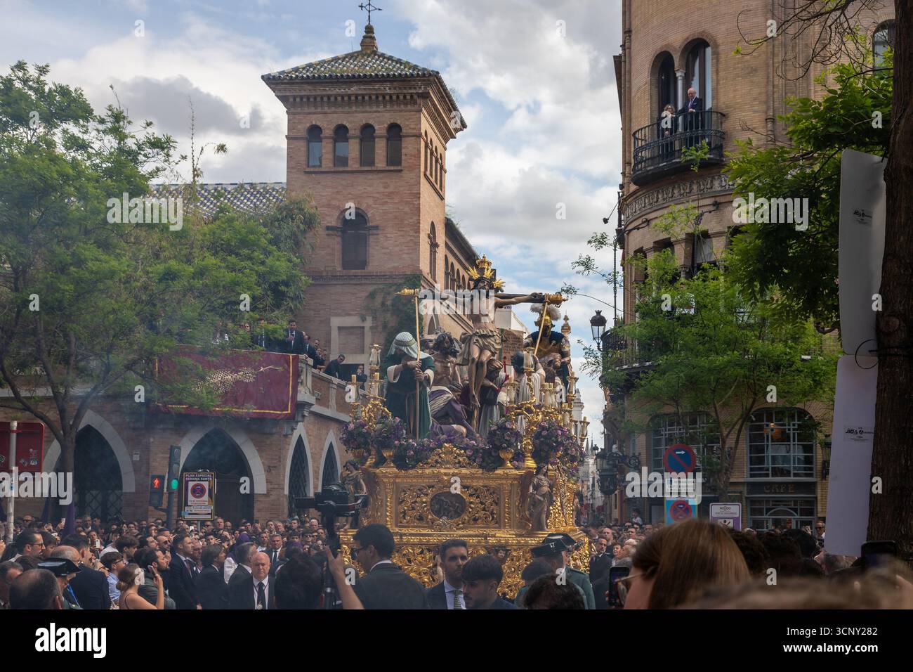 Brotherhood of La Exaltacion Sevilla takes out in procession a mystery ...
