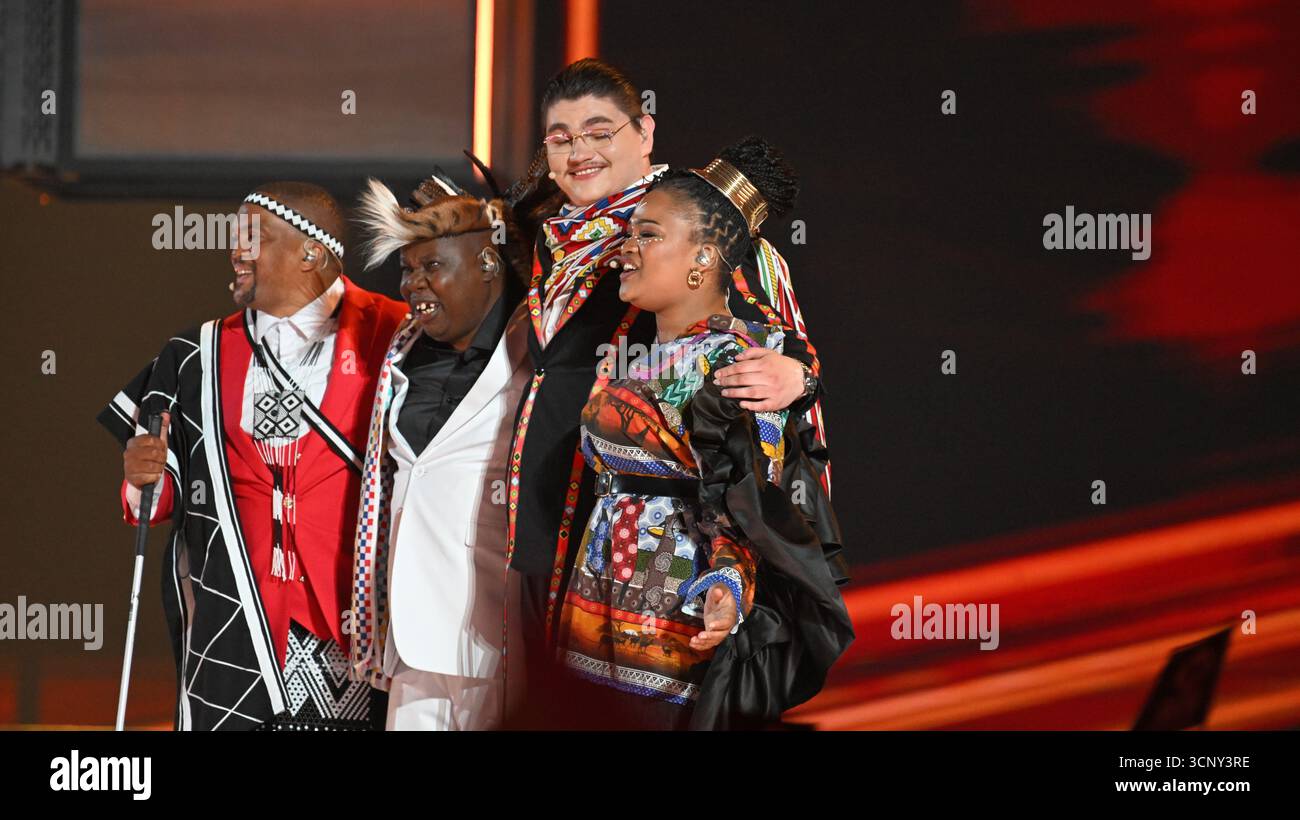 South African contestants Mzansi Jikelele during the final. Credit ...