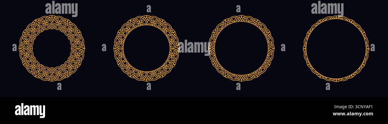 Ornate celtic and viking circular frames for design projects Stock ...