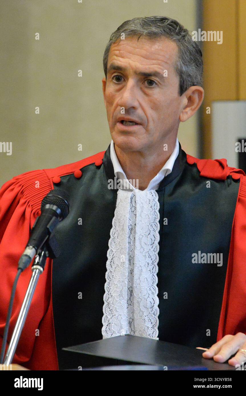 Chairman of the court Jo Daenen pictured during the composition of the ...