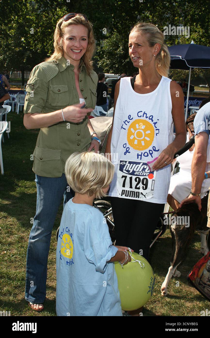 Ulrika Jonsson with her daughter Bo and Gabby Logan at the 5K Hydro ...