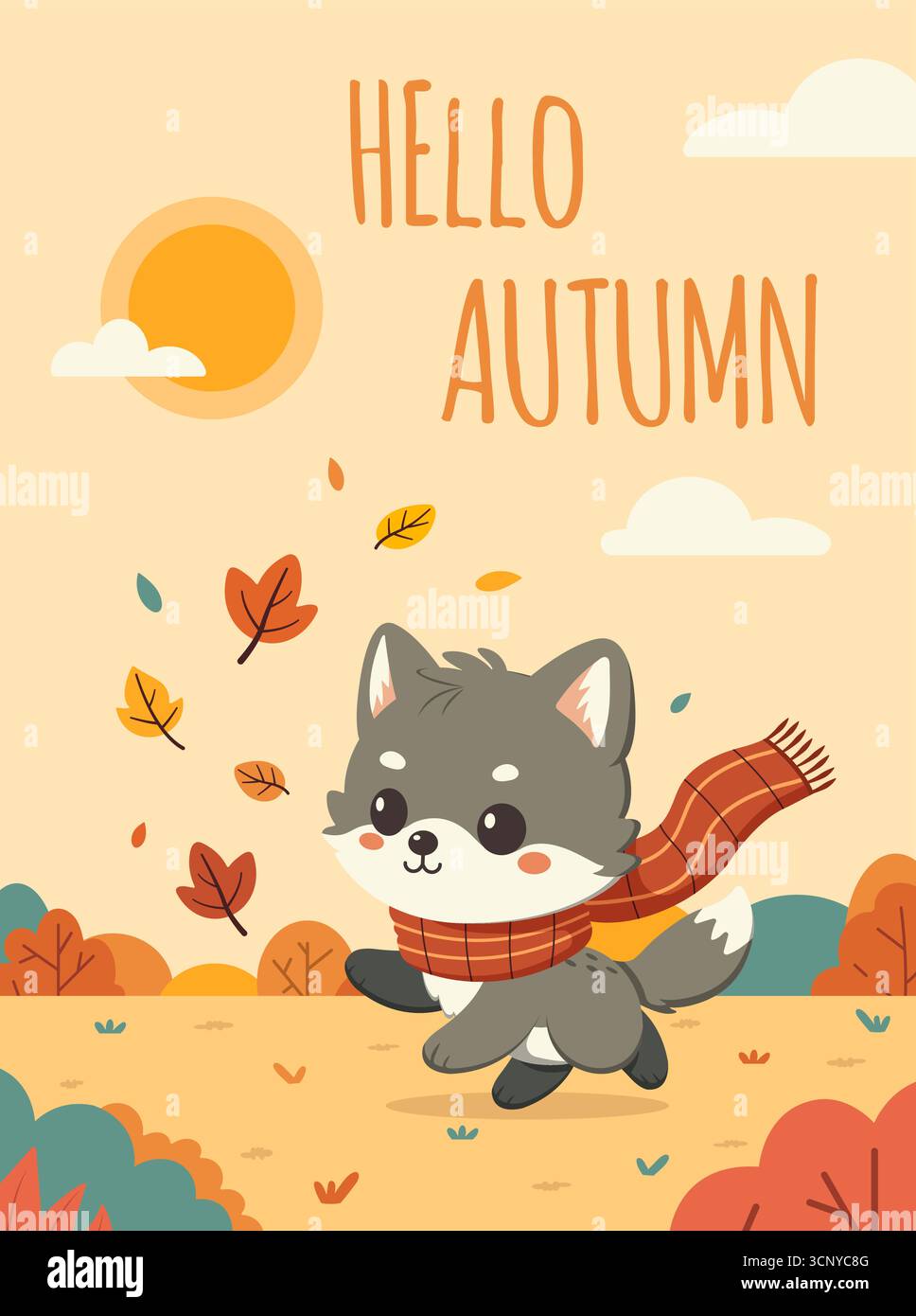 Hello autumn animation forest landscape Stock Vector Images - Alamy