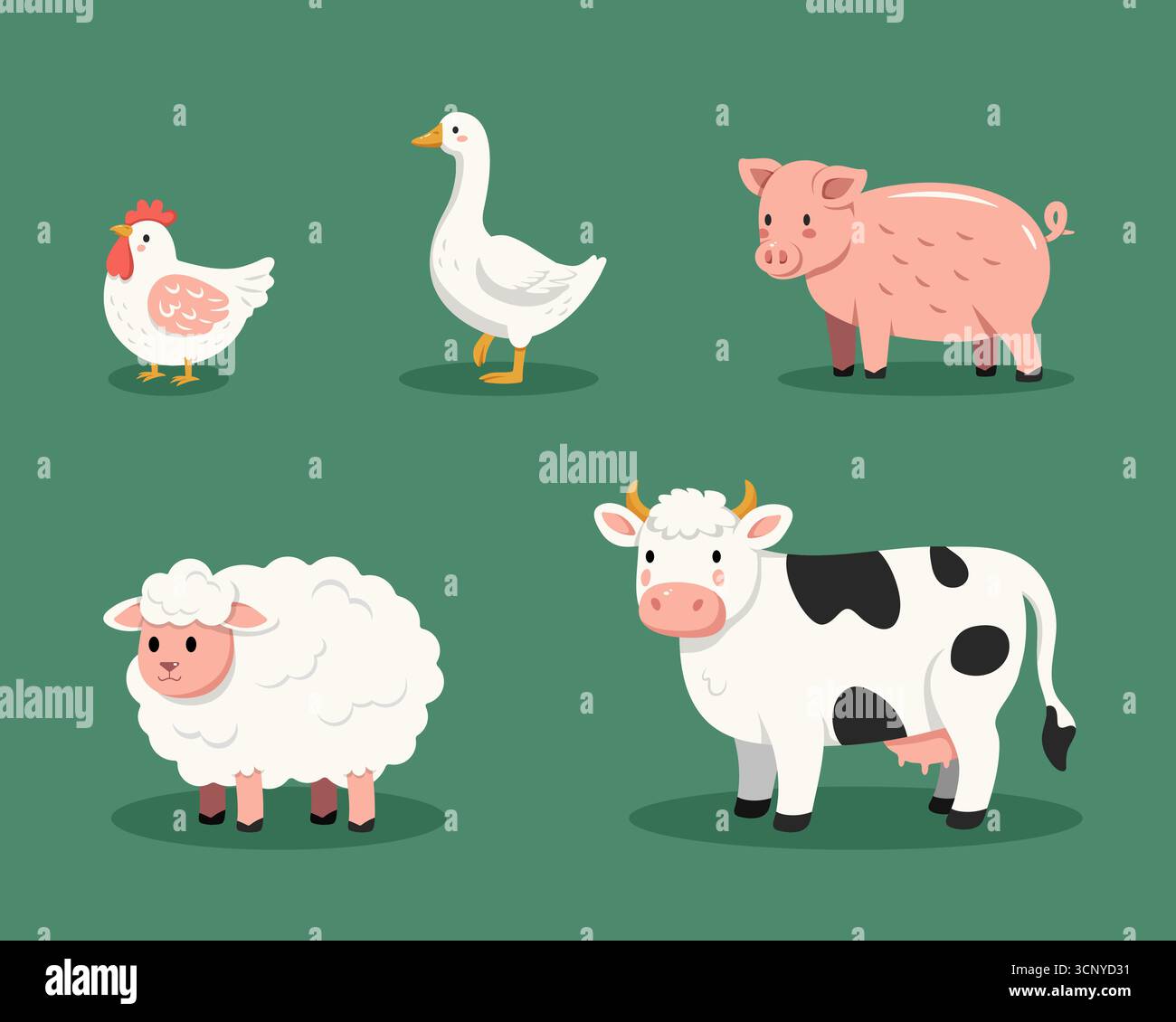 Set beautiful animals on Stock Vector Images - Alamy