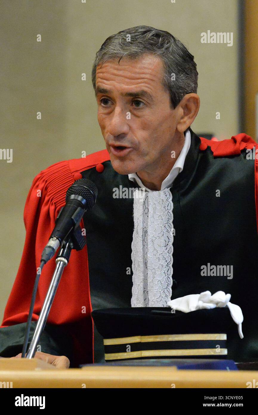 Chairman of the court Jo Daenen pictured during the composition of the ...