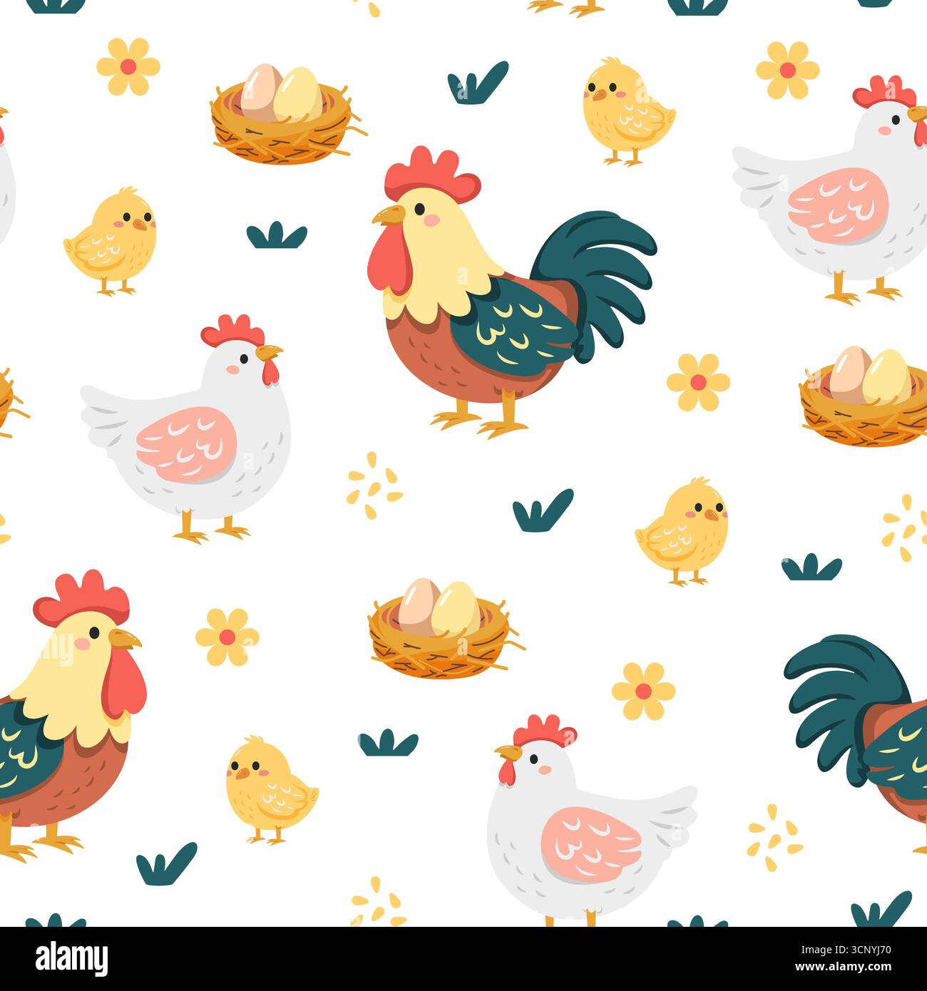 Cartoon chicken family hi-res stock photography and images - Alamy