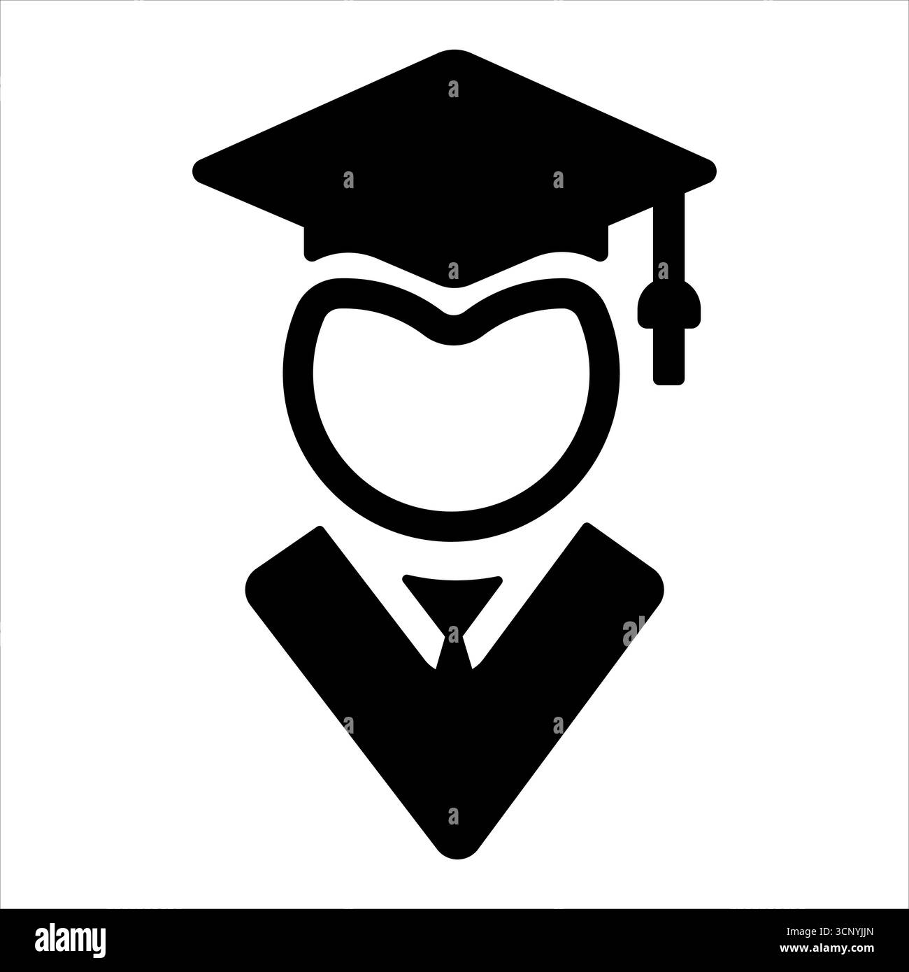 Icon graduation cap editable Black and White Stock Photos & Images - Alamy