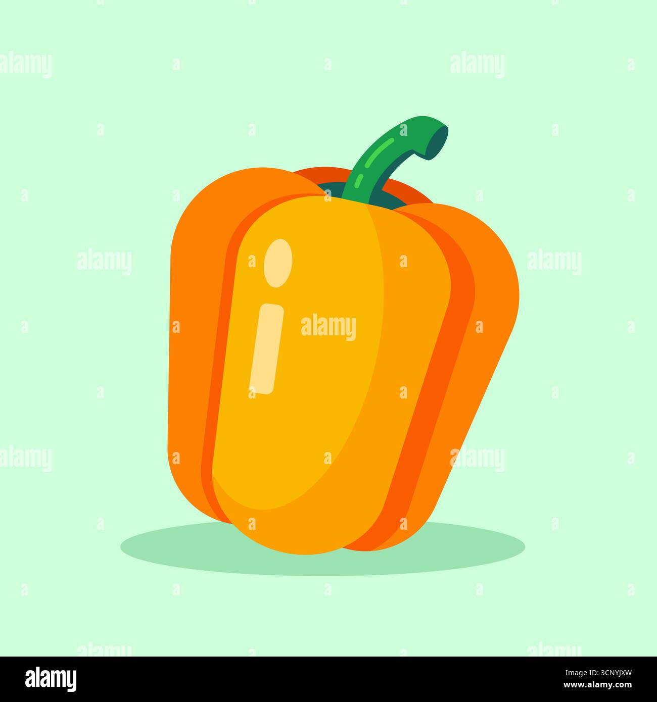 Yellow pepper vector illustration. Vector illustration of a flat yellow ...