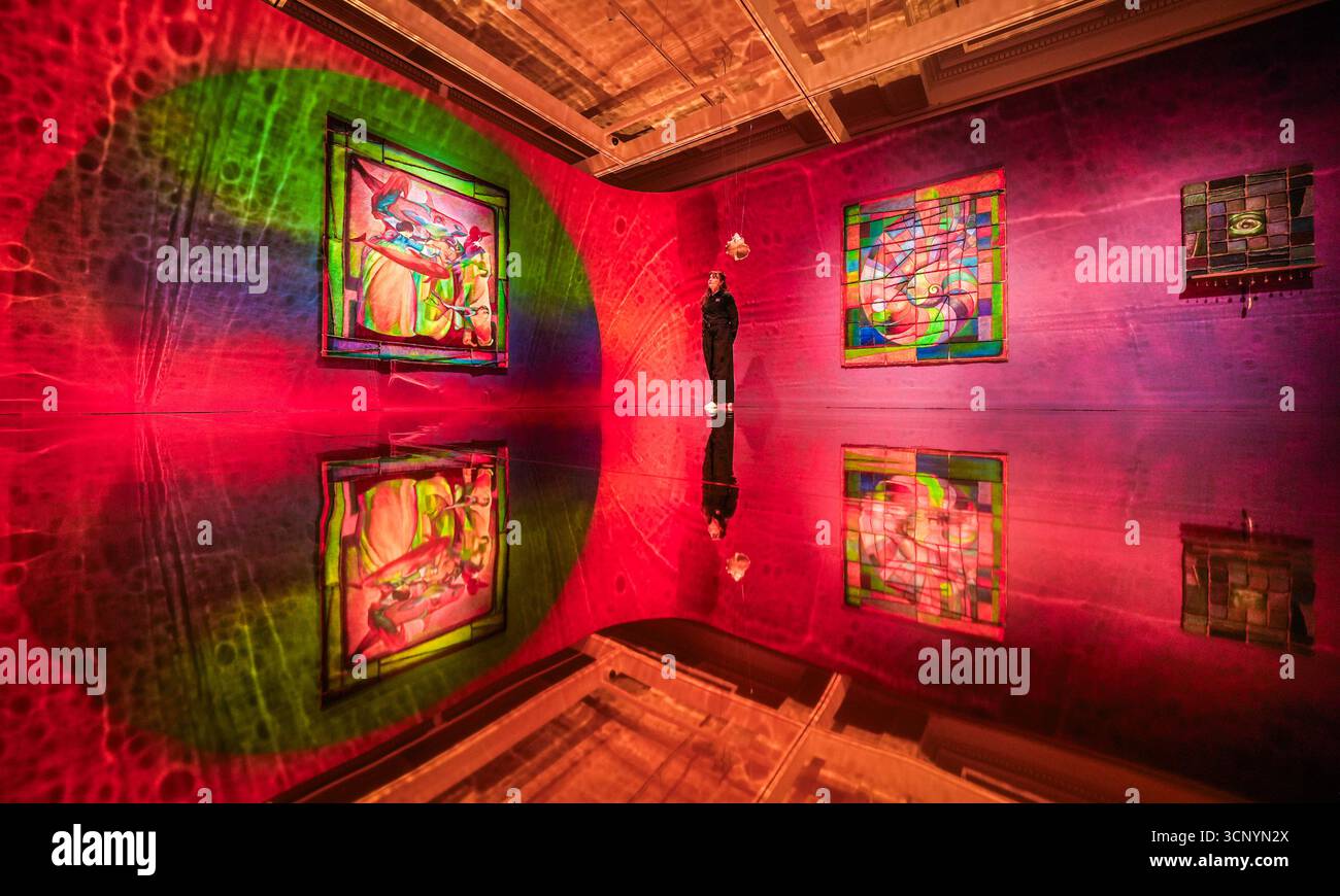 Daisy Orrell views work by nominated artist Zadie Xa during the press ...
