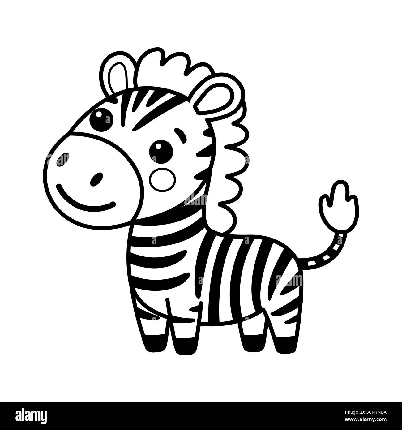 Cute Zebra Vector Outline Safari Coloring Page Stock Vector Image & Art ...