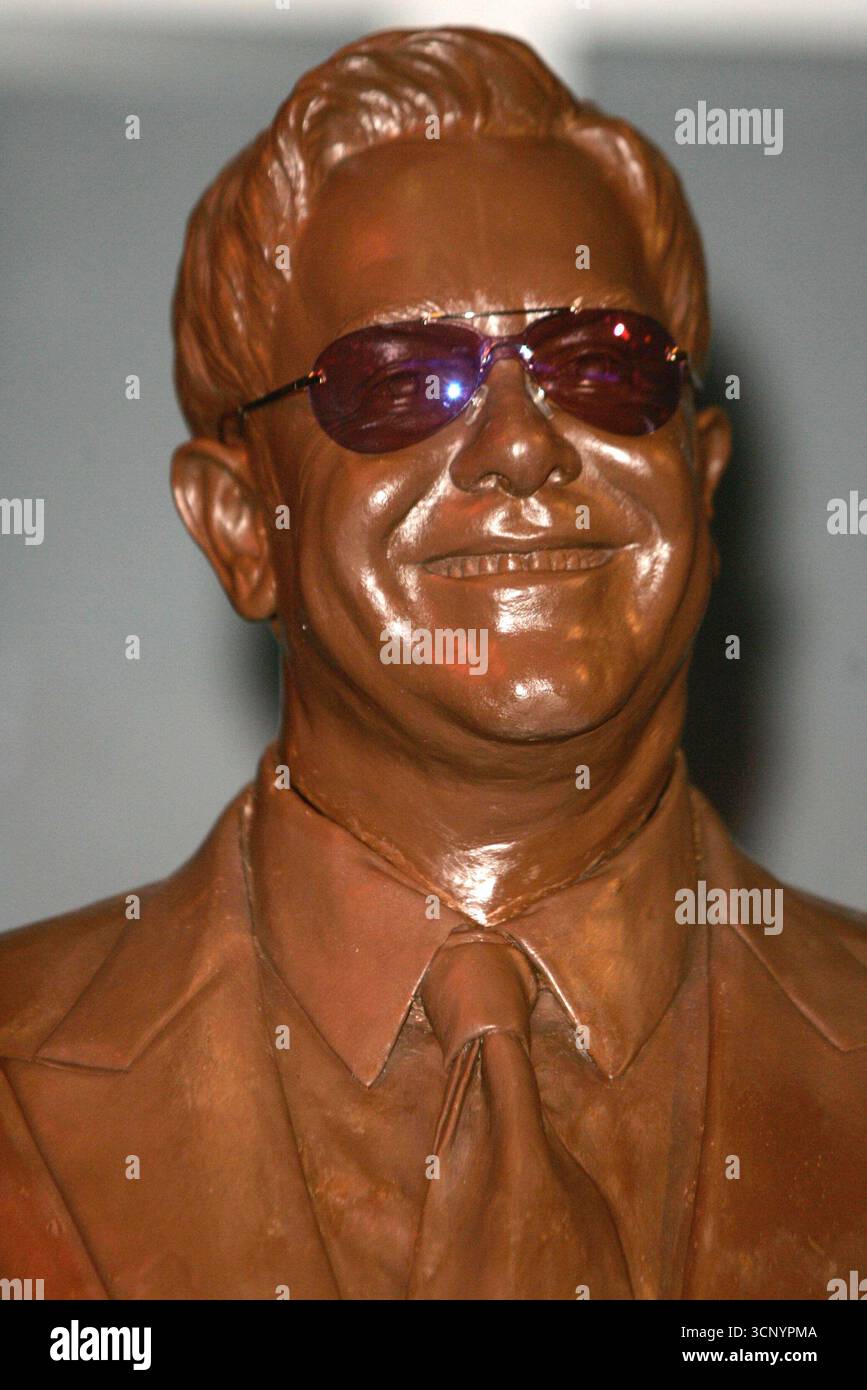 A chocolate Elton John model being unveiled at Madame Tussaud's in ...