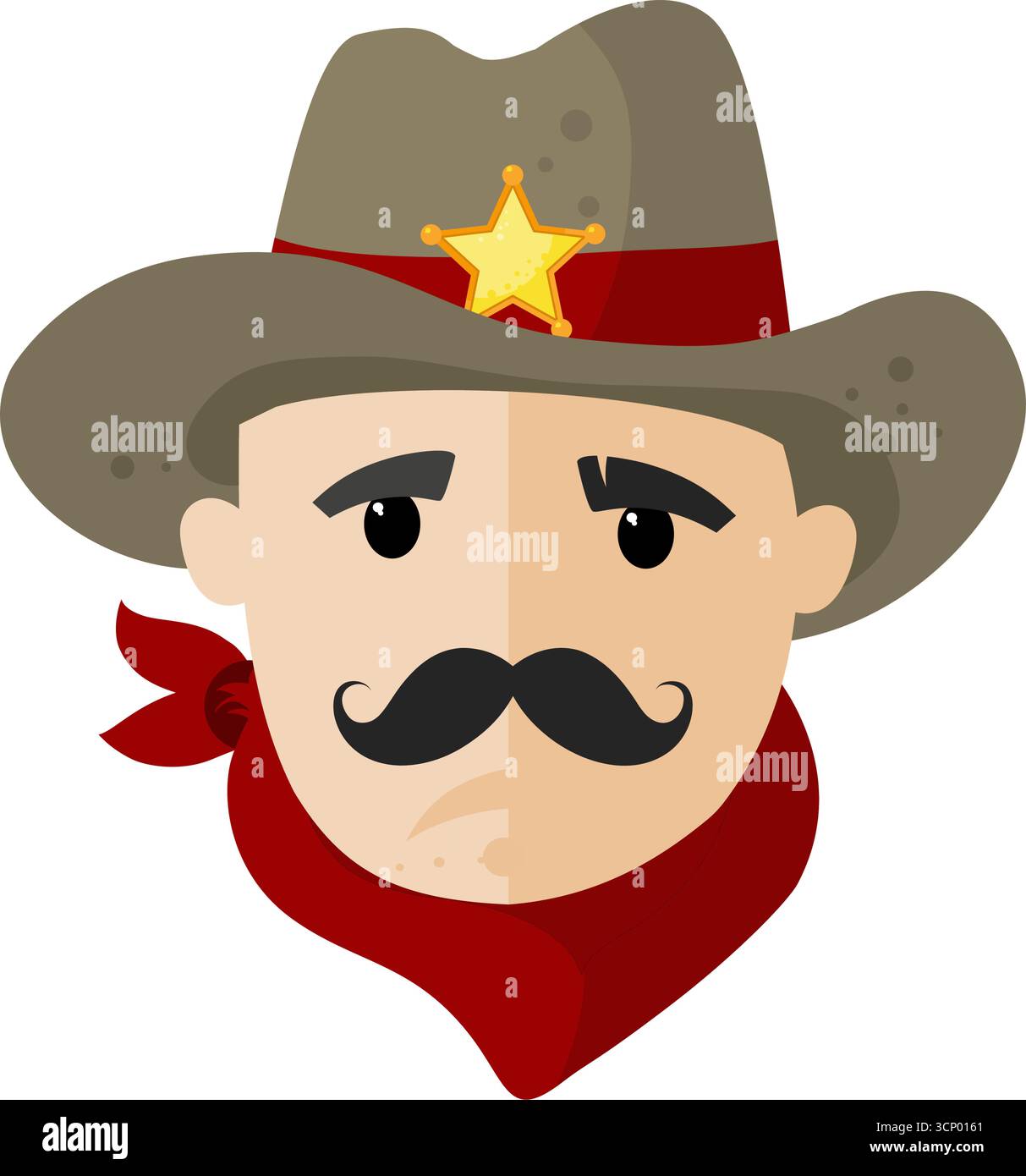 Cowboy avatar face with mustache - vector illustration Stock Vector ...
