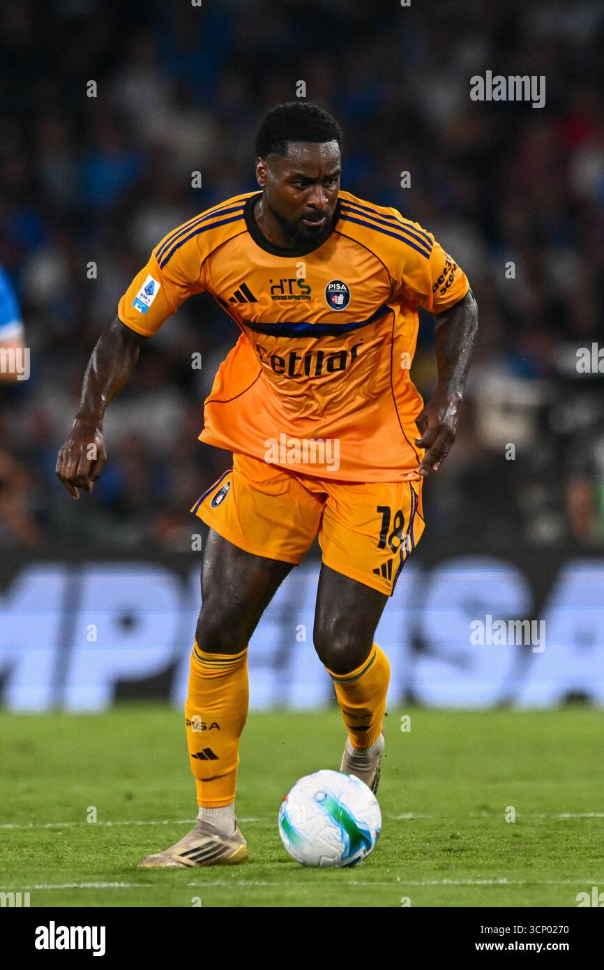 Naples, Italy 22th Sep. 2025. M'Bala Nzola of Pisa SC in action during ...