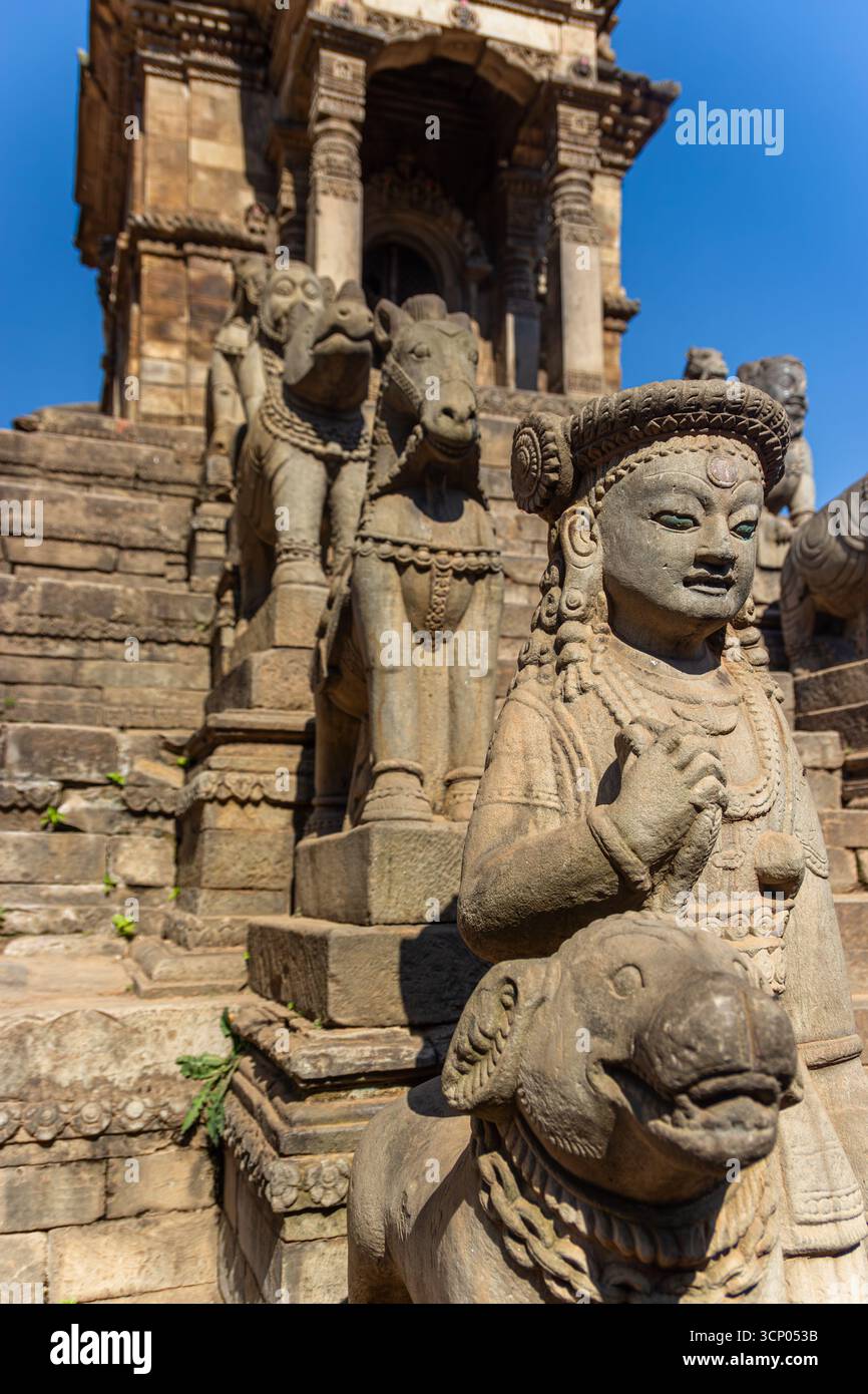 Nepali Guardian Statues Temple Staircase Stock Photo - Alamy