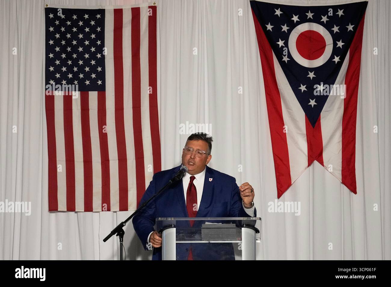 Alex Triantafilou, chairman of the Ohio Republican Party, speaks in ...