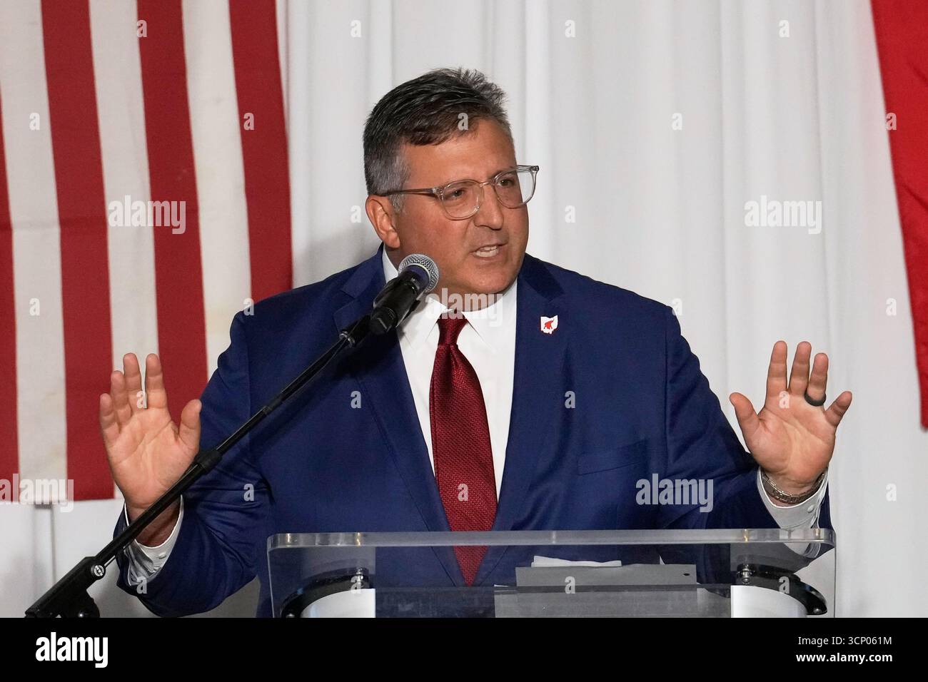 Alex Triantafilou, chairman of the Ohio Republican Party, speaks in ...