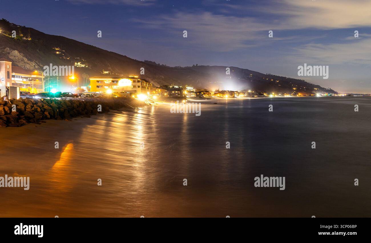 Serene night aerial view coastal hi-res stock photography and images ...