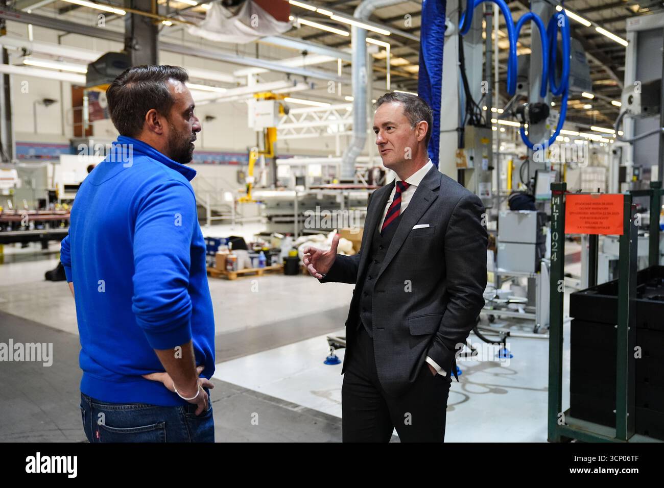 Industry Minister Chris McDonald MP during a visit to Jaguar Land Rover ...