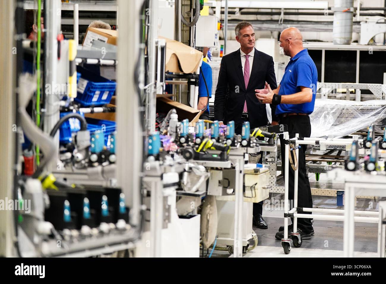 Secretary of State for Business and Trade Peter Kyle MP during a visit ...