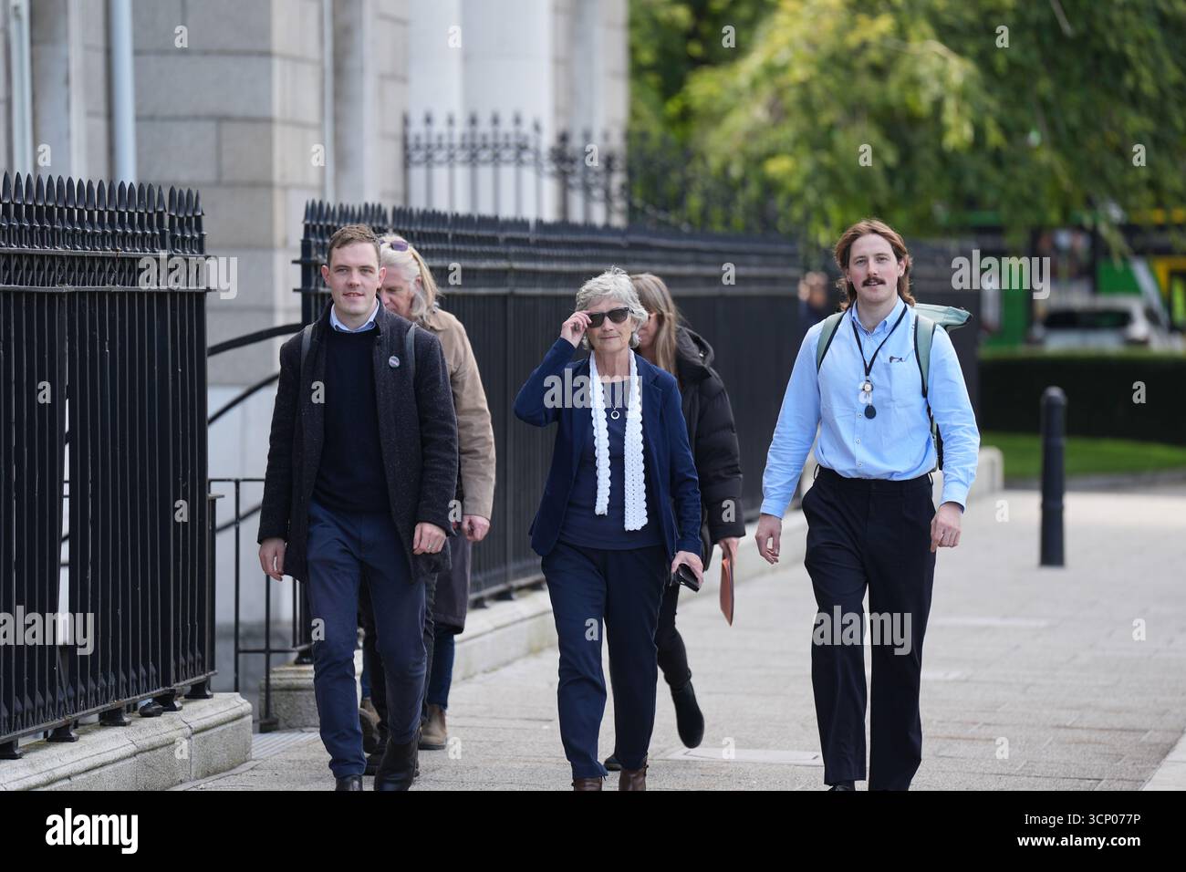 Independent presidential candidate Catherine Connolly (centre) arrives ...