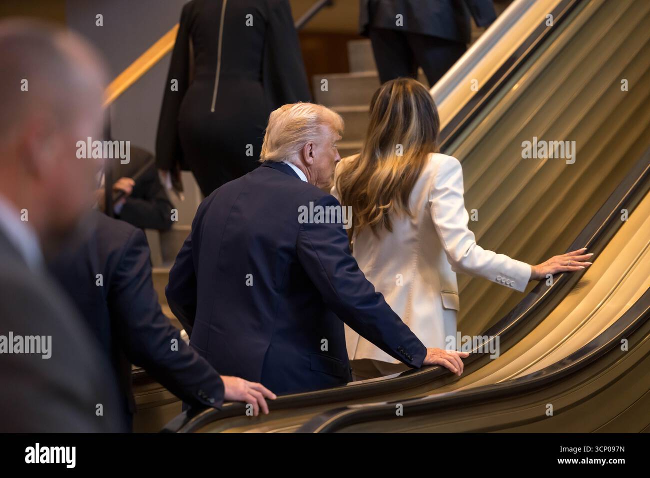 U.S. President Donald Trump and First Lady Melania Trump are seen ...