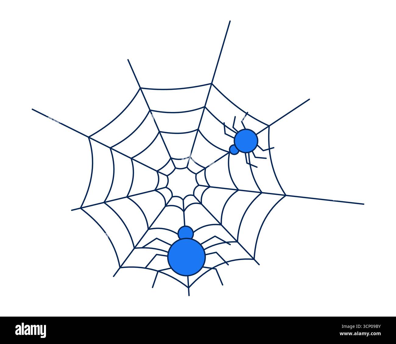 Minimalist spiders on web 2D cartoon object Stock Vector Image & Art ...