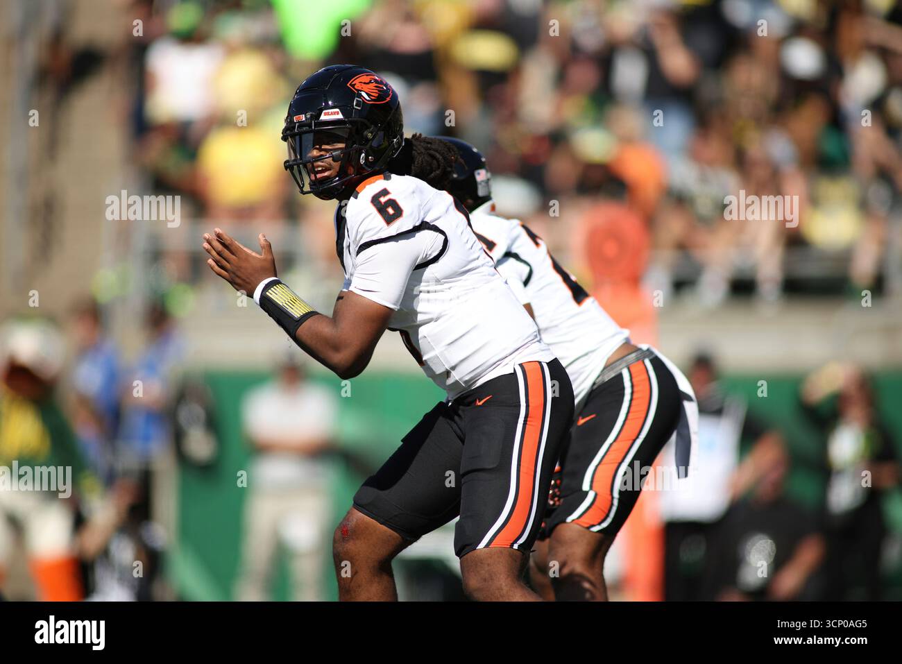 Oregon State quarterback Maalik Murphy (6) calls for the snap during ...