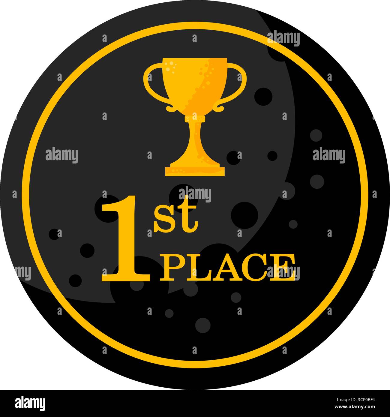 First place winner badge with a trophy - vector illustration Stock ...