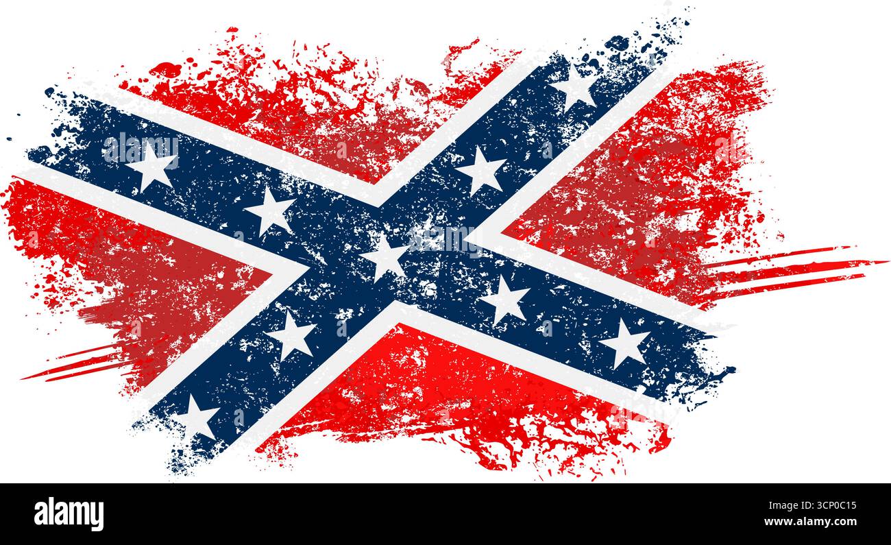 Grunge style confederate battle flag - vector illustration Stock Vector ...